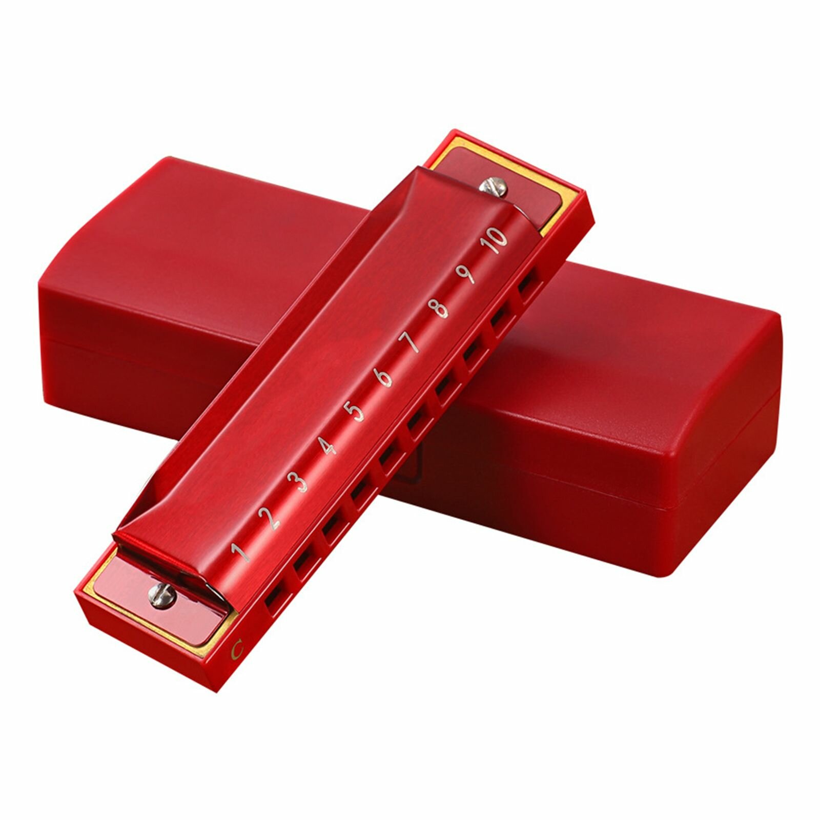 Guoguang Blues Harmonica Детская губная гармоника для начинающих с 10 отверстиями-Красная