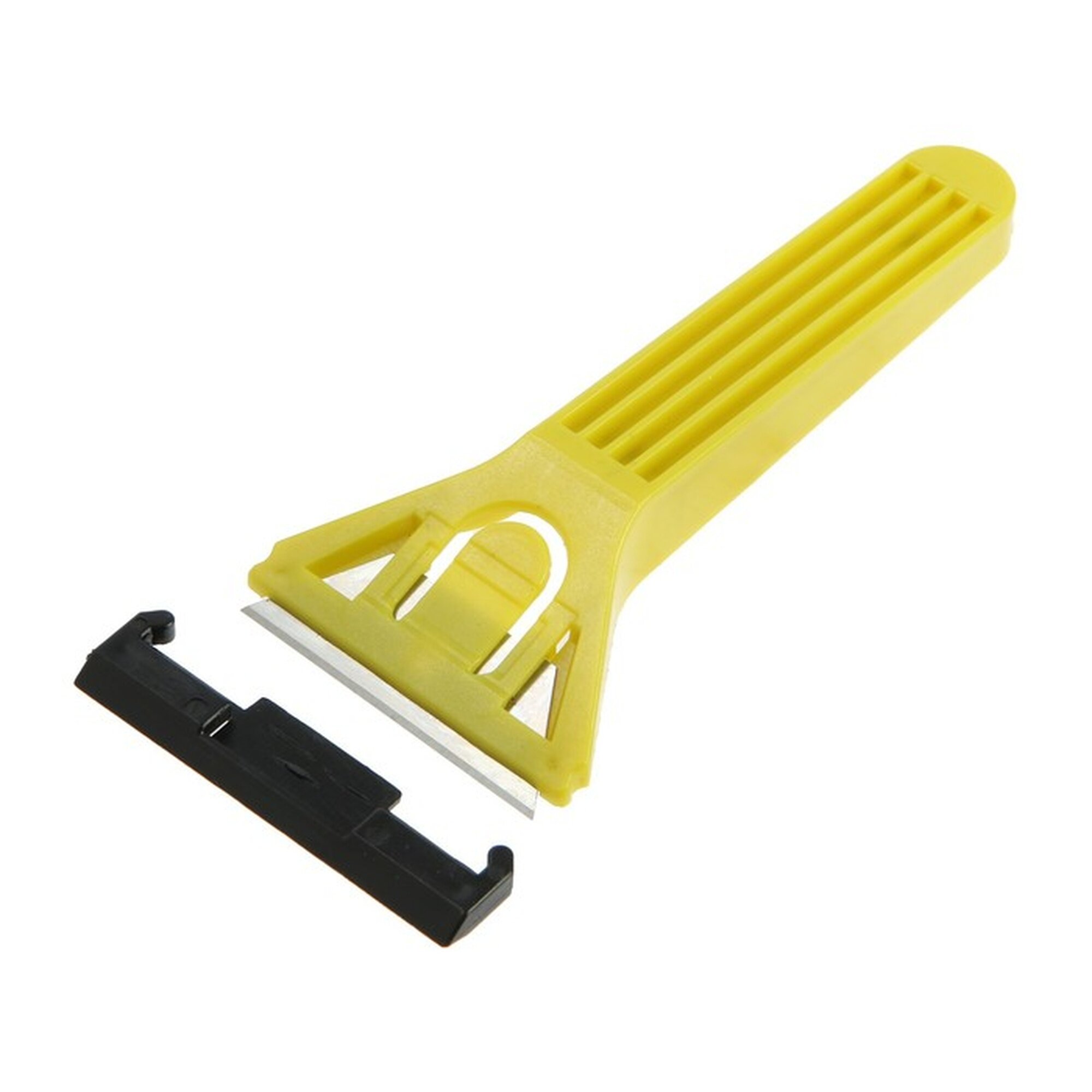 Скребок Тундра, для стекла, кафеля и керамики, с защитным колпачком, желтый