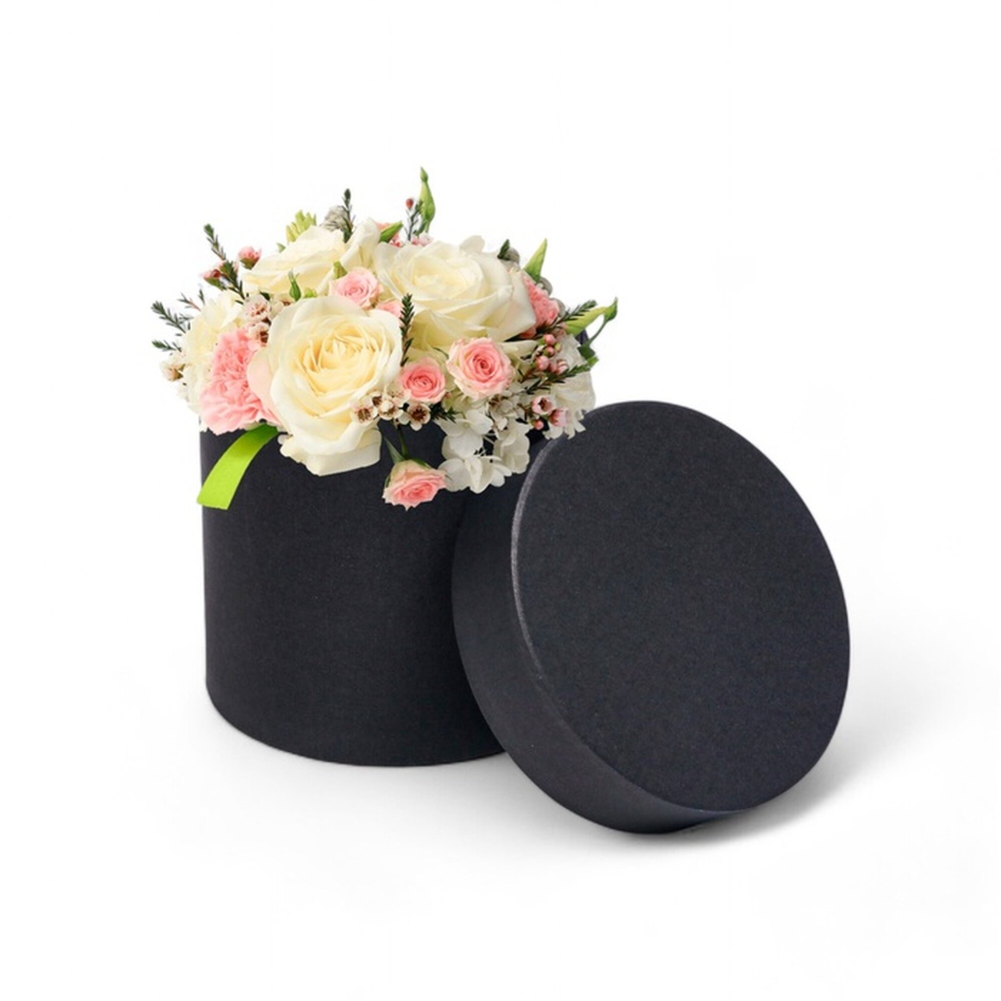 Подарочная коробка Upak Land, круглая, черная, картон, 15х15 см