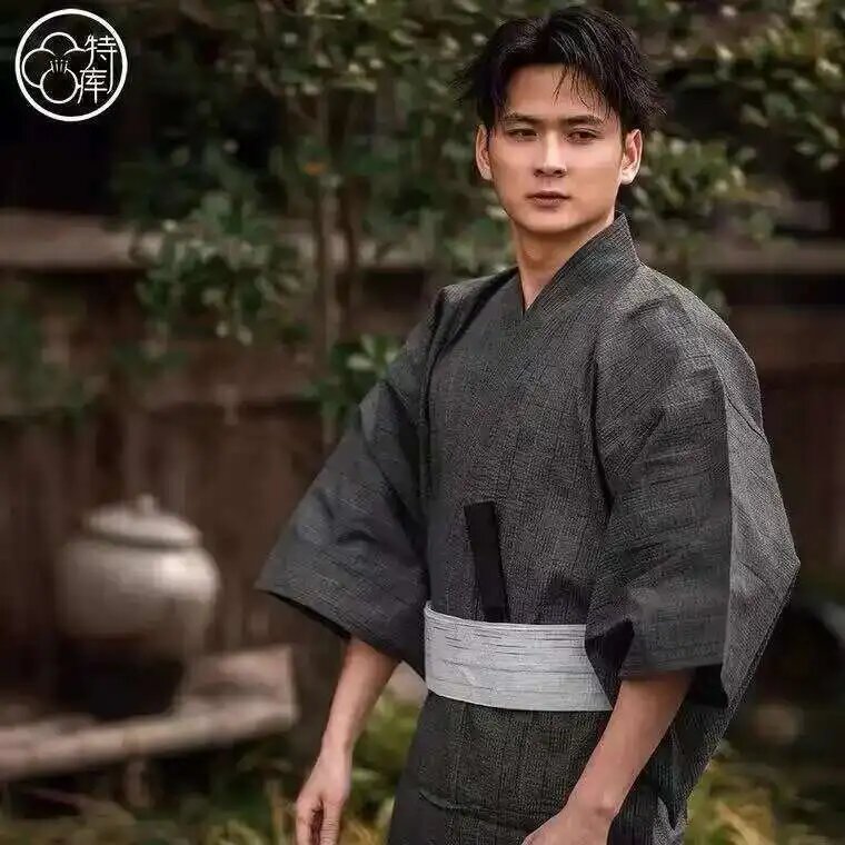 Мужской летний халат Yukata из хлопка М, 34