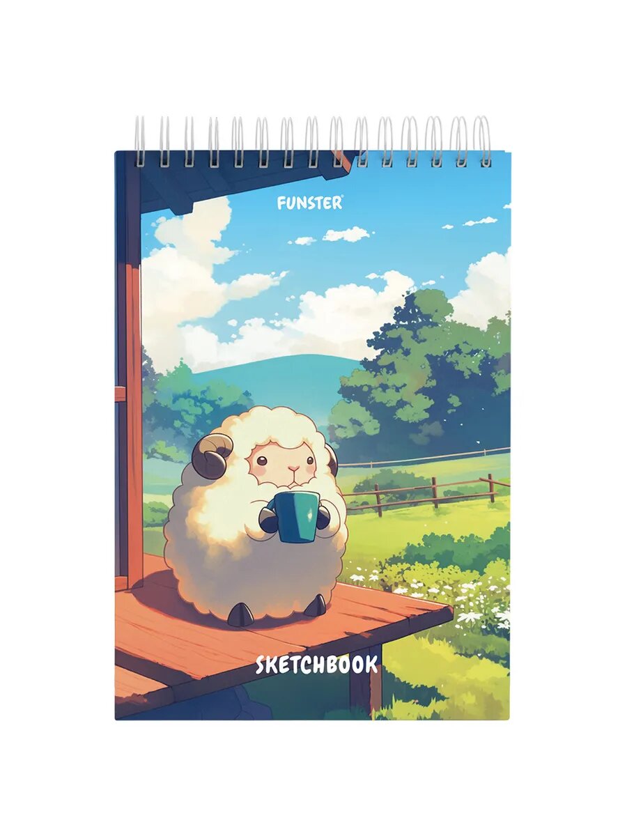 Скетчбук, белая бумага 100 г/м2, 140×201 мм, 60 л.