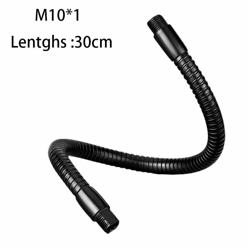 Металлический гибкий шланг M10*1 для ламп 30 см Black