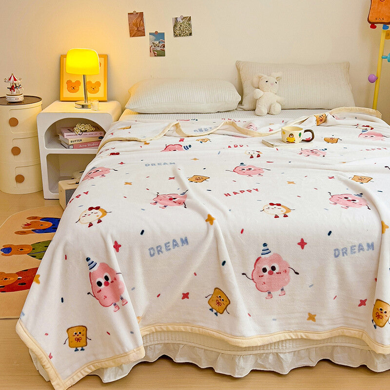 Одеяло из молочного флиса для сна, теплое, двухстороннее флисовое одеяло, подарочное одеяло, одеяло из кораллового флиса
