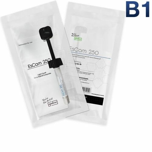 ЭсКом 250, цвет B1 (1 шр х 4г)Наногибридный композит с диоксидом циркония. срок годности 18-05-2028