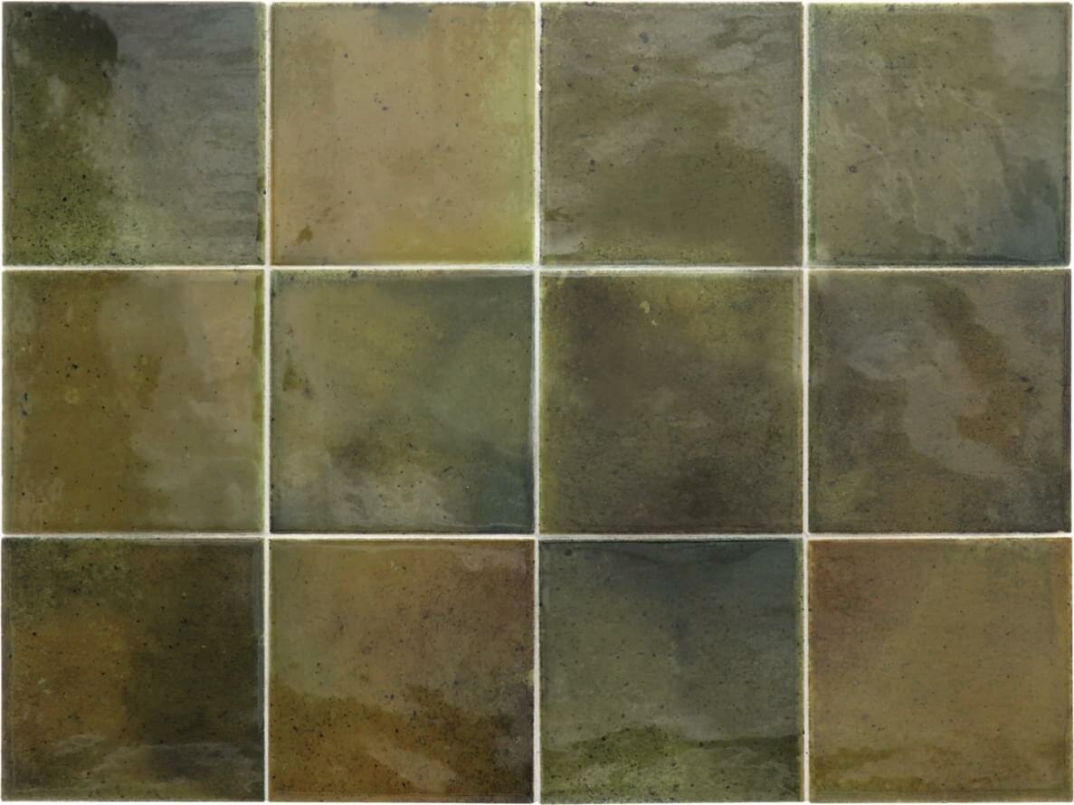 Плитка Equipe "EQUIPE HANOI Wild Olive", 30014 квадратная, глянцевая, 10х10 см, уп 0.5м2 (50шт.)