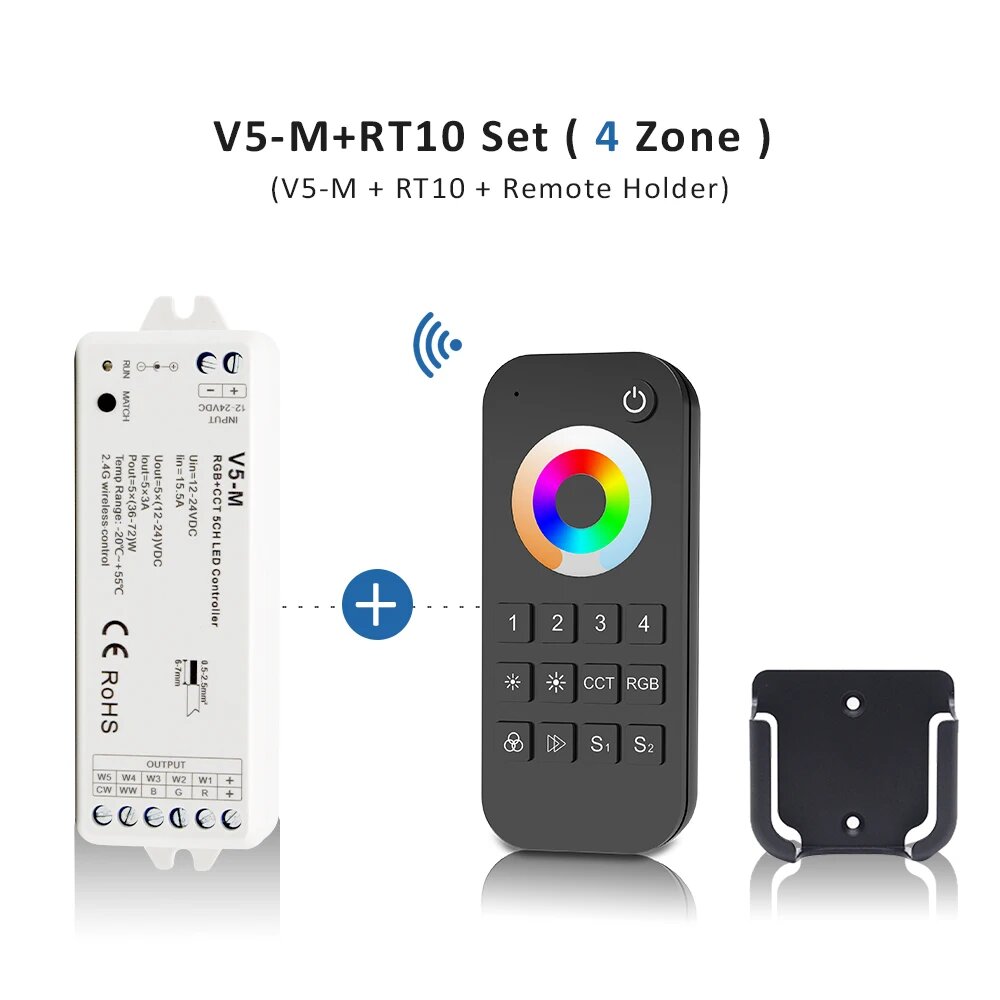 RGB-контроллер MJJCLED 5 каналов V5-M and RT10-4zone