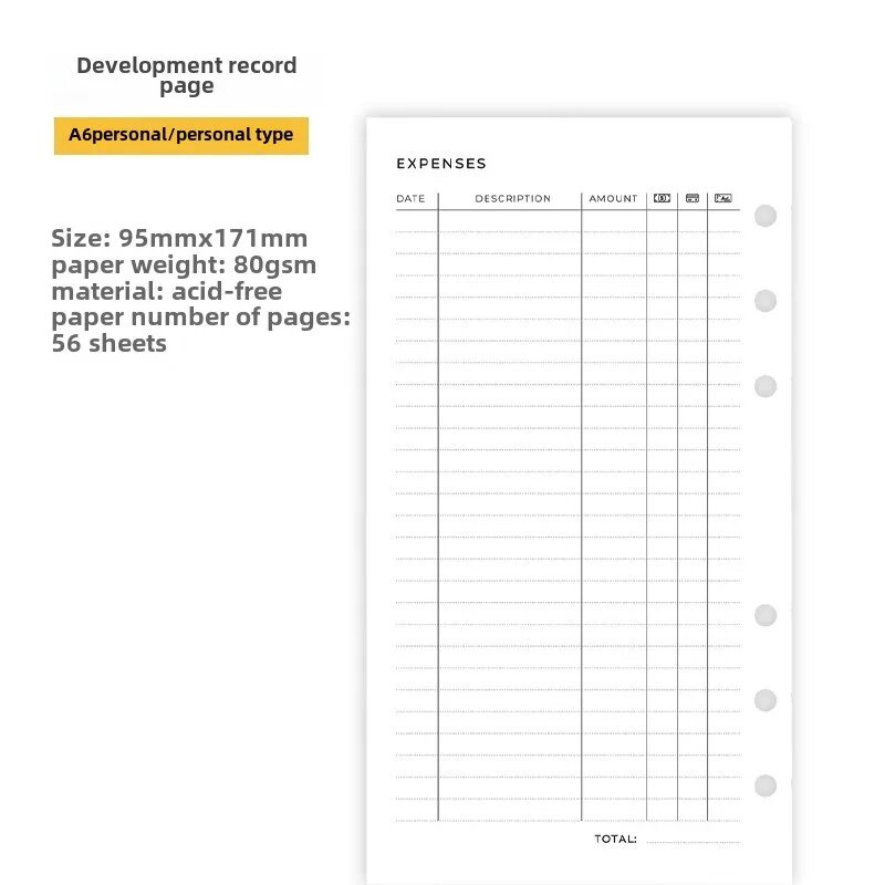 Сменные страницы Filofax Personal A6 A6 cost recorders