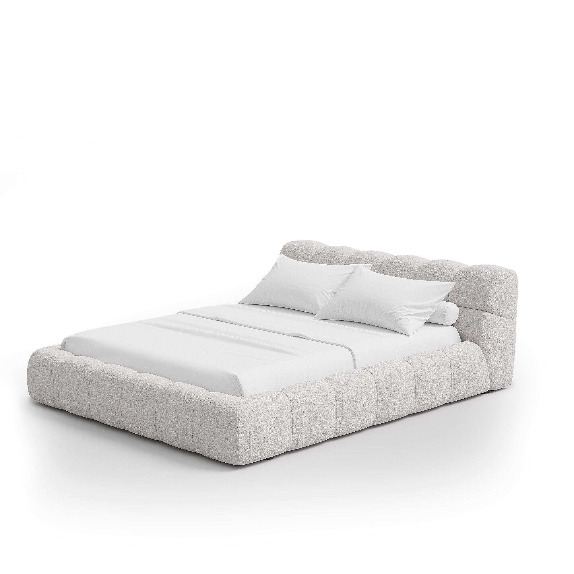 Кровать Chelby 160, букле, белый