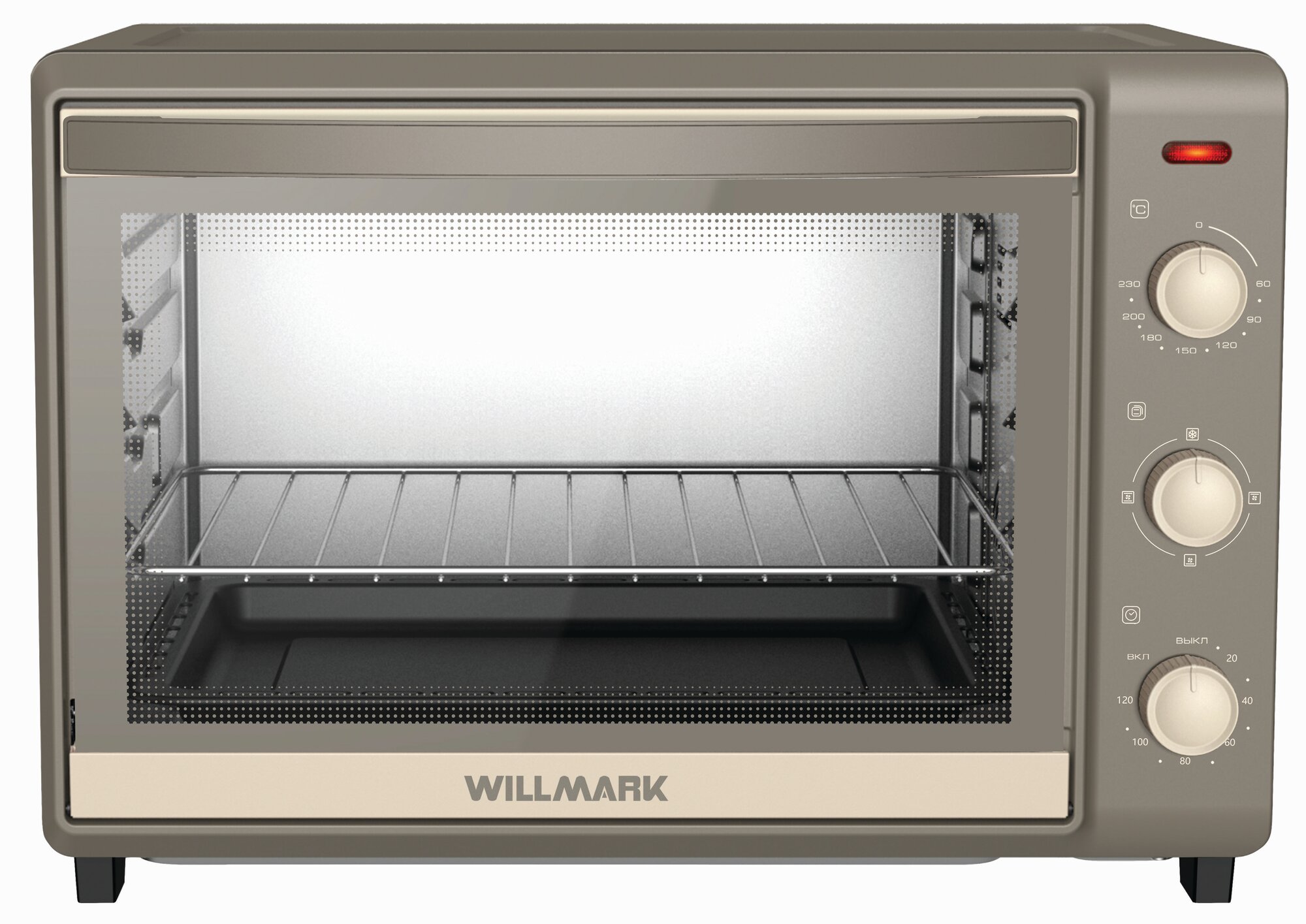 Мини-печь WILLMARK WOC-452GB бежевый/серый