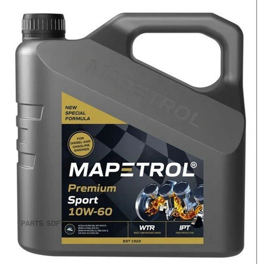 Масло моторное MAPETROL PREMIUM SPORT 10W-60 4л от официального дистрибьютора, MAPETROL, артикул MAP0150