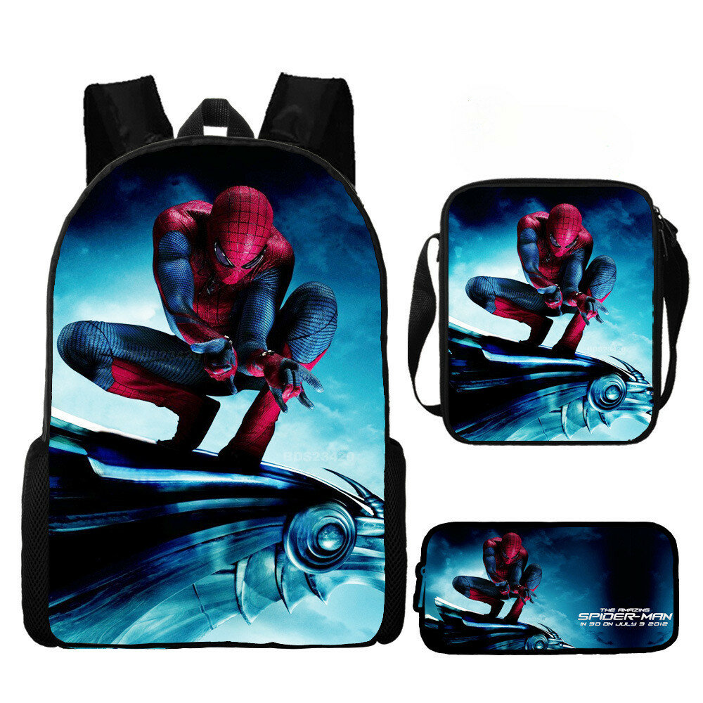 Spiderman Kids Backpack 3 Piece Set oxford fabric lightweight breathable for school
