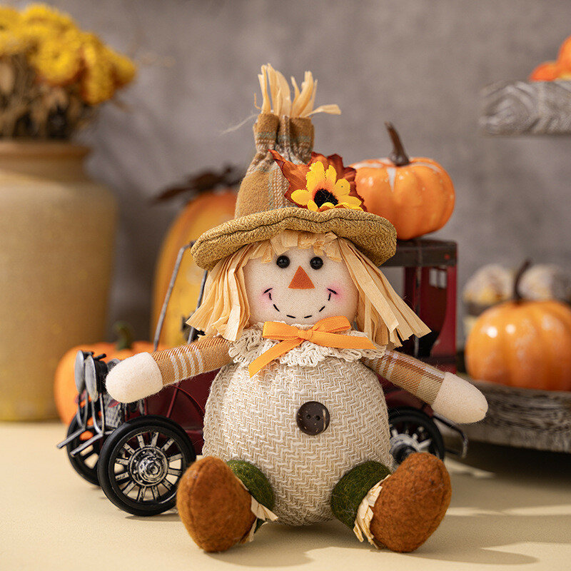 Adorable harvest season scarecrow hanging ornament for fall celebrations and decor harvest scarecrow female