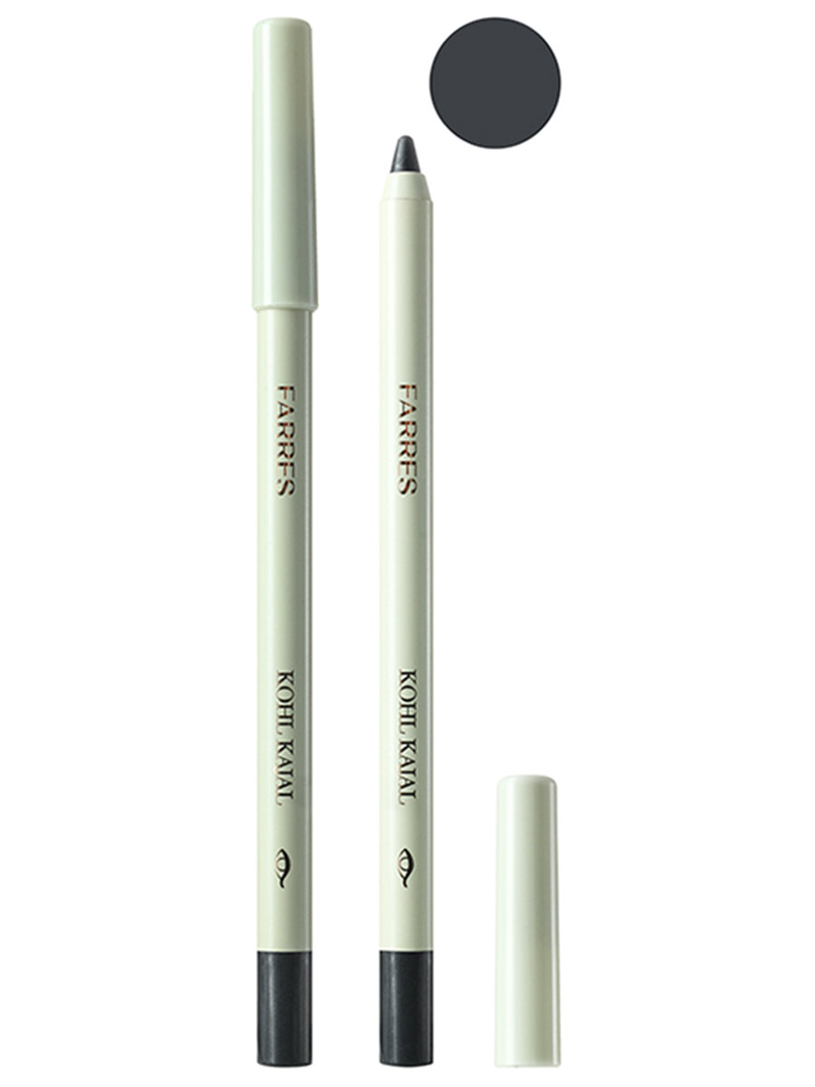 Карандаш каял для глаз Водостойкий Farres Natural, тон 02 мокрый асфальт