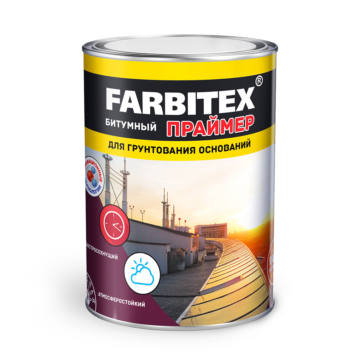 Праймер битумный FARBITEX объем 1,7 кг, для грунтовки, защита от влаги