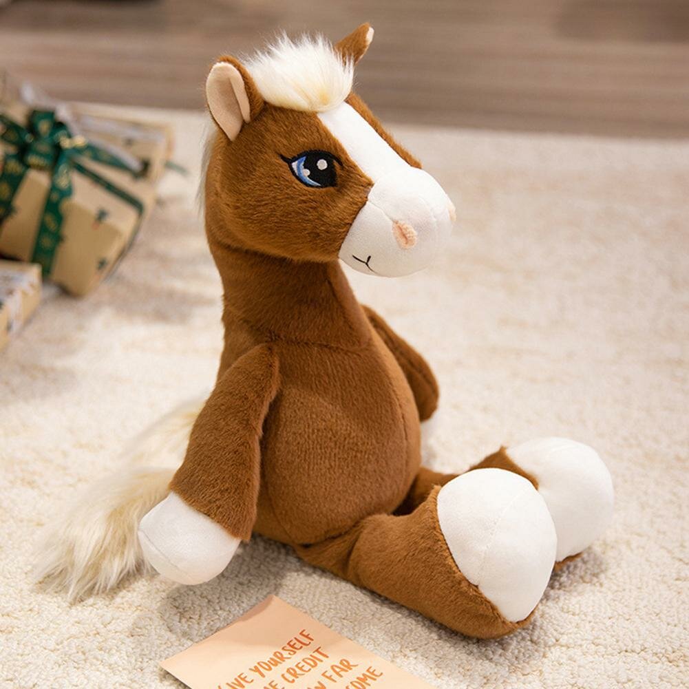 Мягкая игрушка Лошадь, Лошадка Бэлла 22 см/28cm бежевая