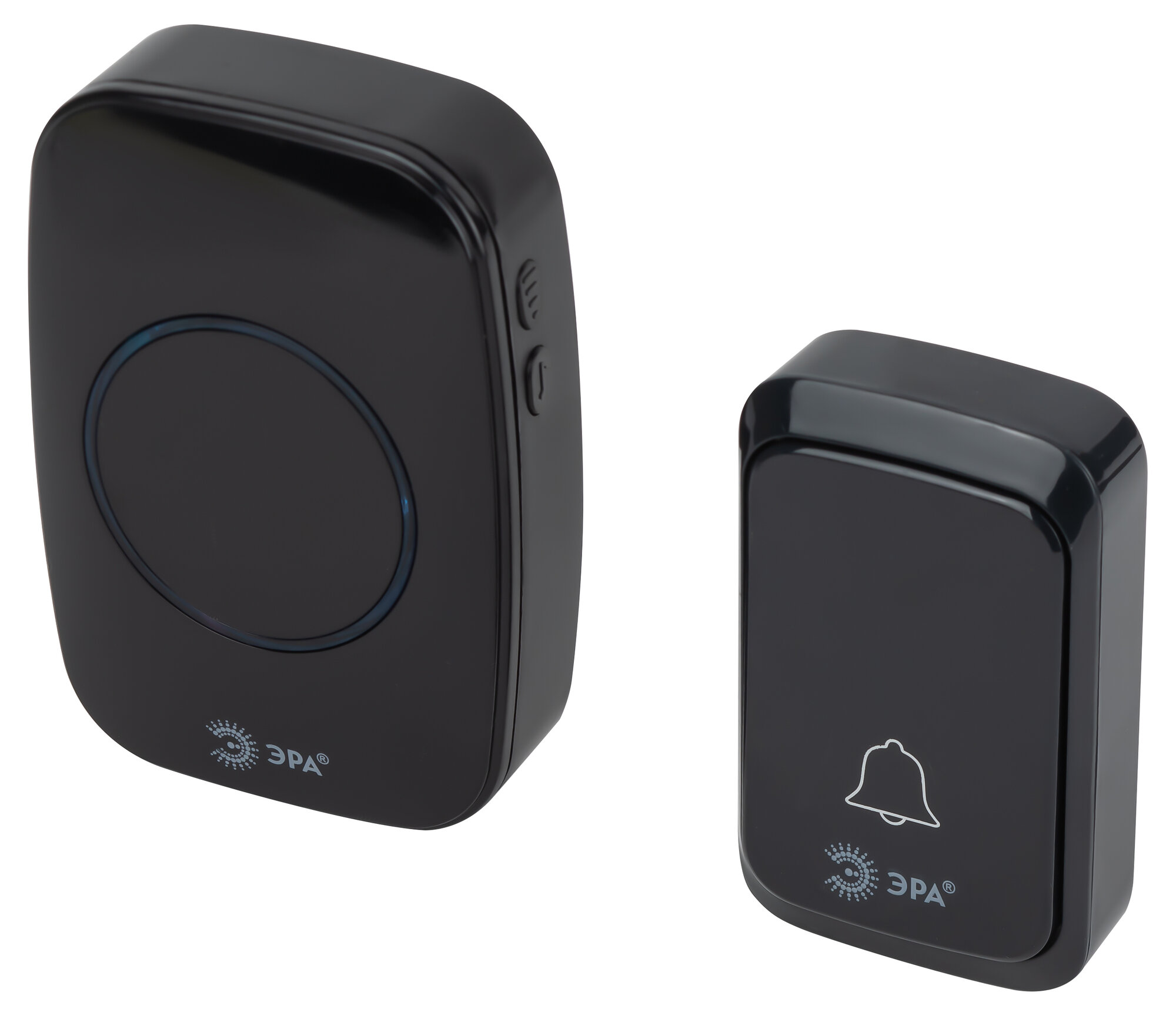 Звонок беспроводной Эра дверной на батарейках 38 мелодий, 180 м, IP20 с регулятором громкости и световой индикацией, черный 3АА-А23 C88