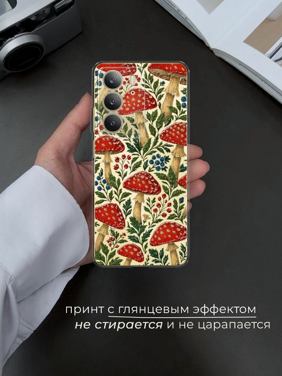 Силиконовый чехол на Realme C75 4G / Реалми C75 4G с принтом Мухоморы — фото 1