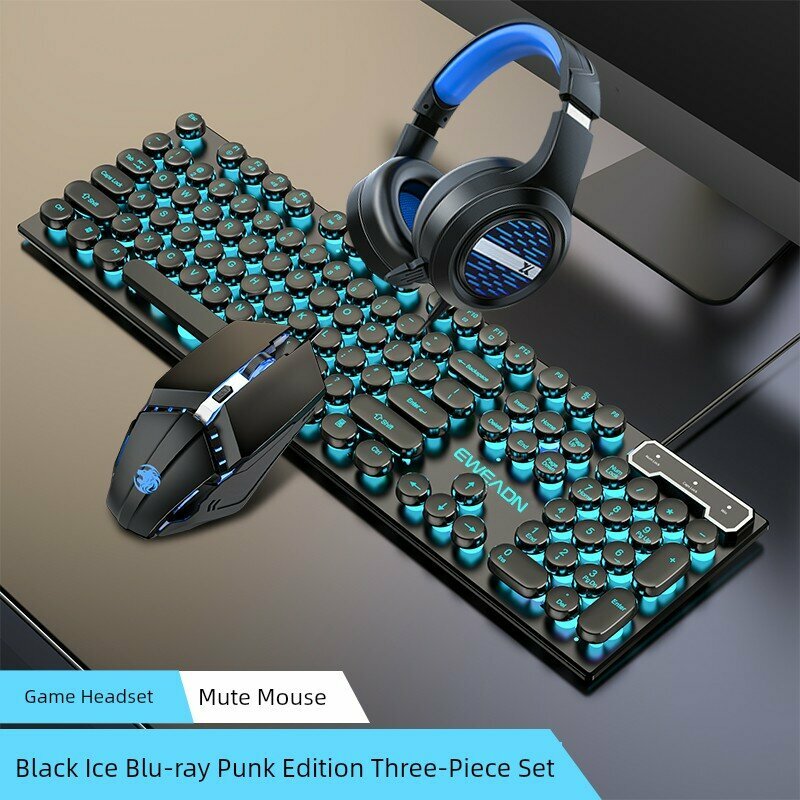 Комплект клавиатуры и мыши Forerunner GX30 с настоящим механическим ощущением, проводные клавиатура и мышь для