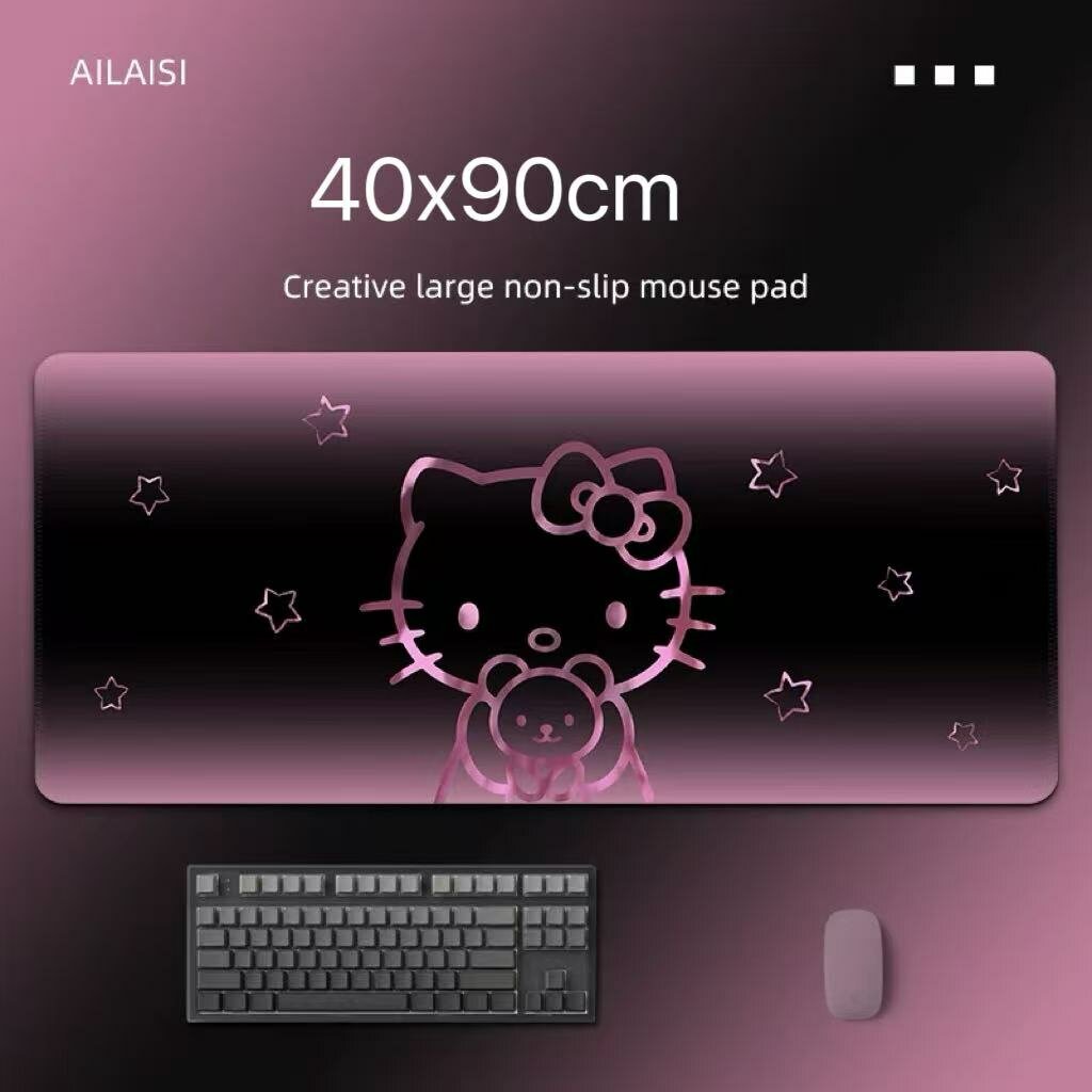 Коврик для мыши Hello Kitty размером 40x90 см, простой и милый для девочки