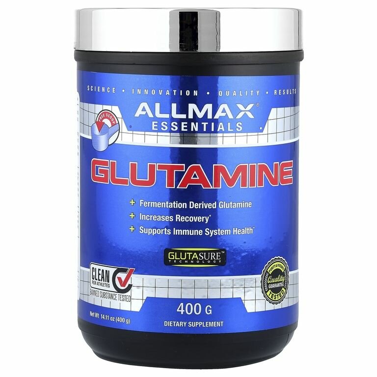 ALLMAX, Glutamine, Глютамин, без добавок, 400 г