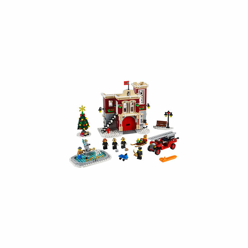 LEGO Icons Winter Rural Fire Station, Assembly Building Blocks 1001 2000pcs 10263 null
