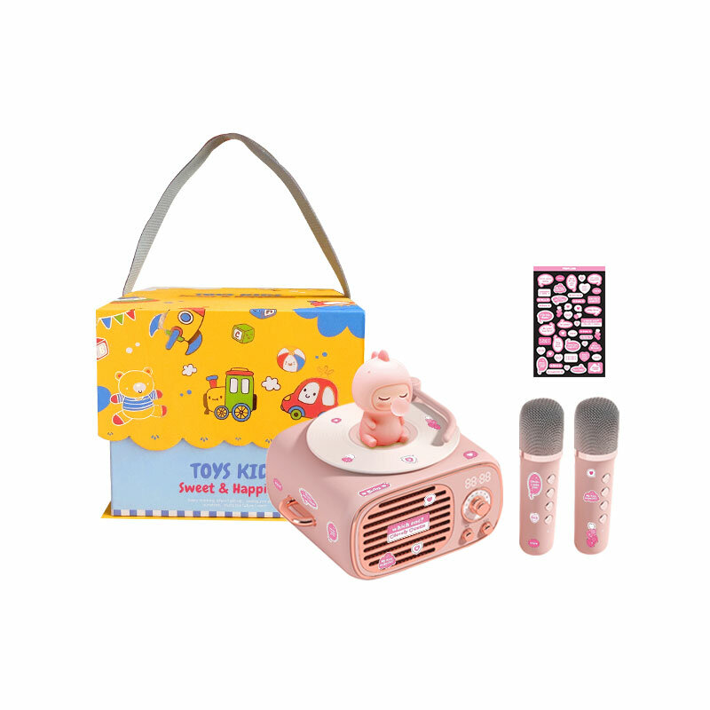 Портативное радио JIANFAN, pink, двойная пшеница, детская подарочная коробка