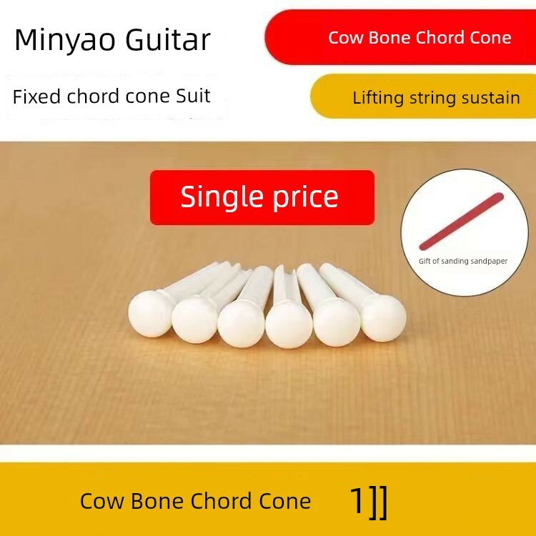 Костяные струнные крепления для гитары, комплект из 6 шт. с инструментом для натяжения струн и наждачной бумагой