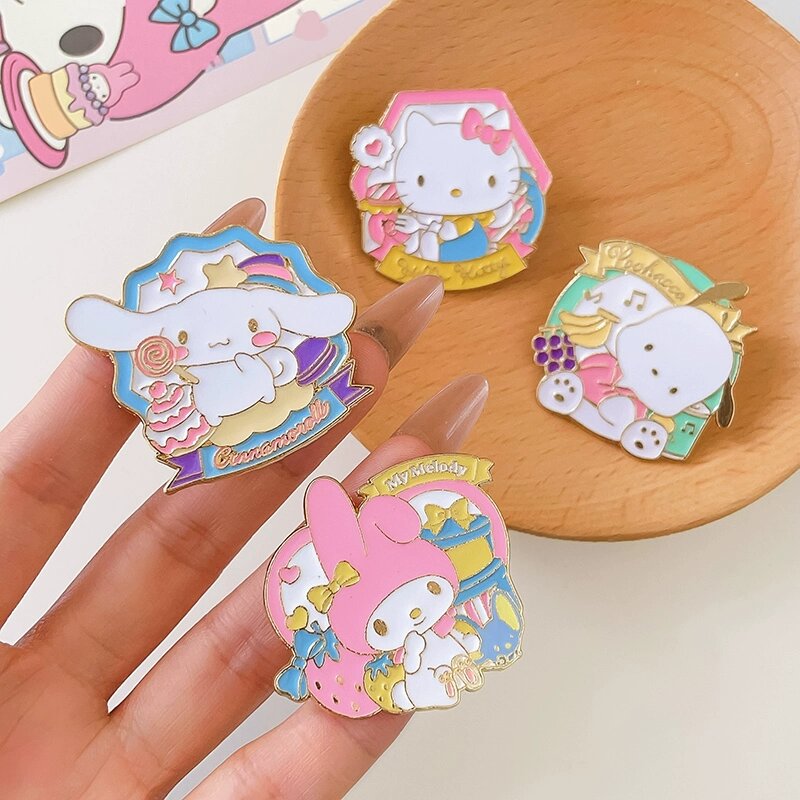 MINISO Металлический значок Sanrio Kuromi, милая брошь JK, дизайнерская булавка для одежды, детская медаль для украшения