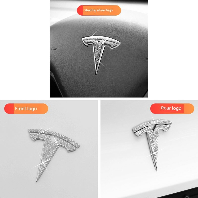 Подходит для модификации интерьера Tesla Model 3/Y, наклейки на руль, на дверные ручки, декоративные наклейки с