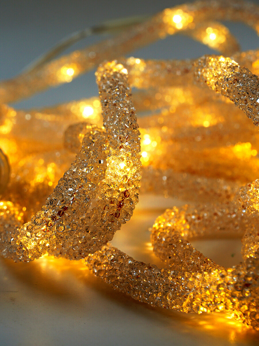 Гирлянда светодиодная "дюралайт", D 8мм, 100 LED, теплый белый, 5м, GS IP44, 31V, 25W, адаптер MAG-G024-100