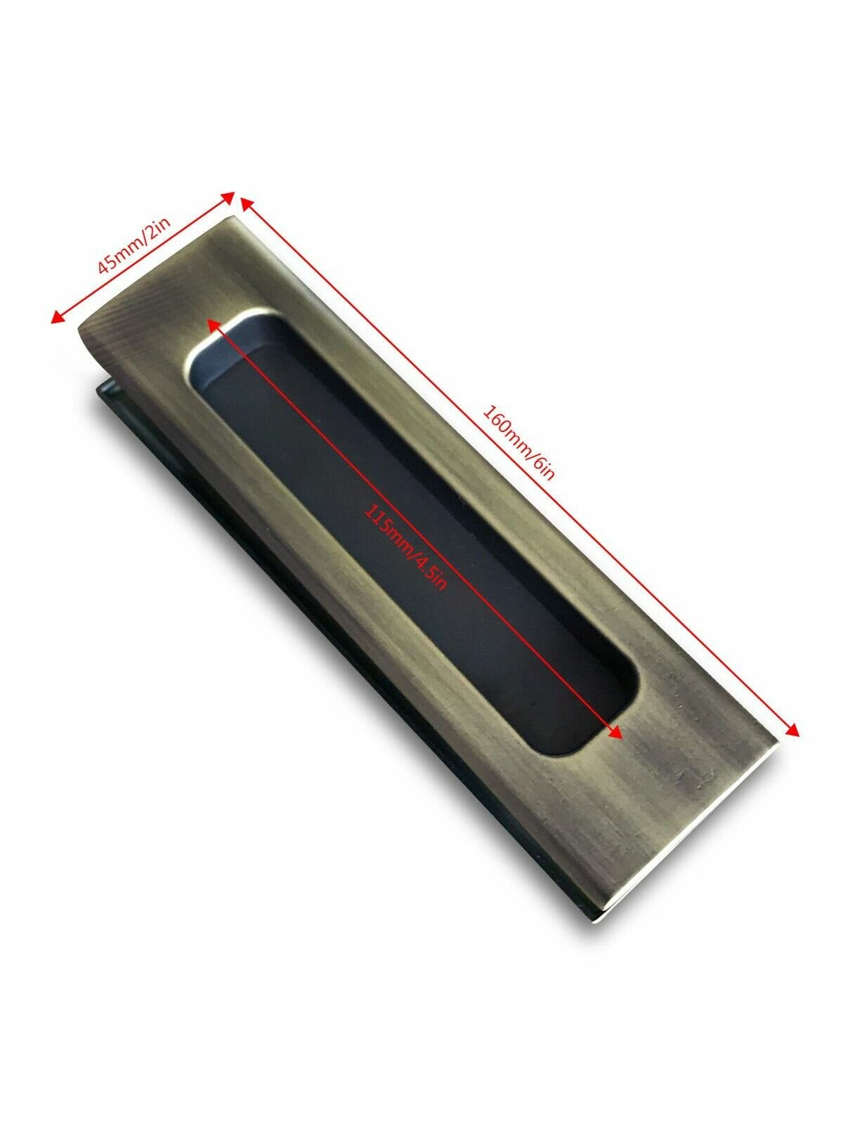 160 45 мм Прямоугольная дверная ручка для скрытого монтажа Простая деревянная дверная ручка