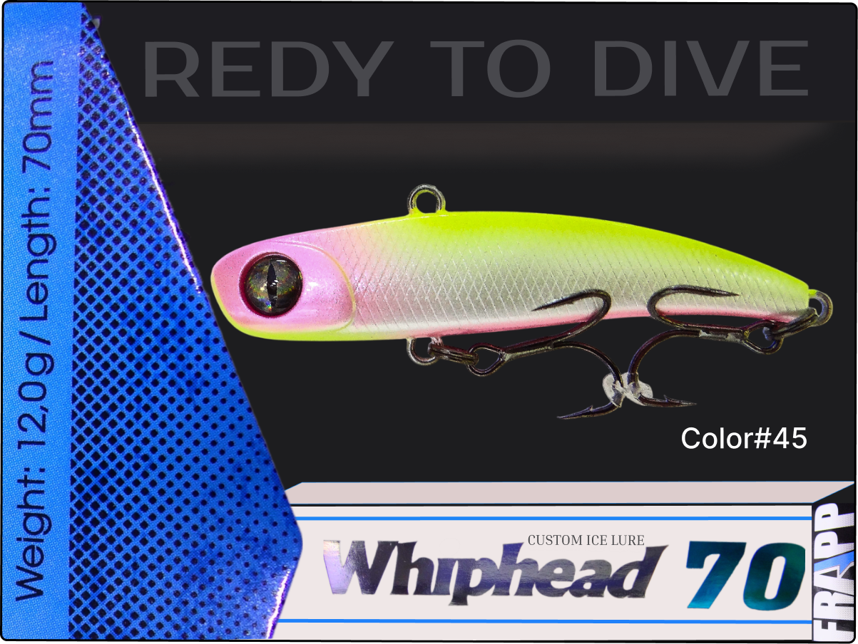 Воблер, виб, раттлин Frapp Whiphead -70/#45 вес 12гр, На судака, щуку, жереха, форель. Раттлин Frapp VIB