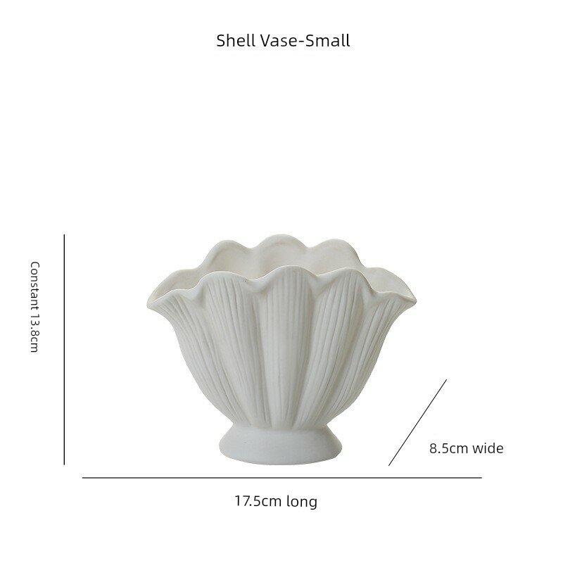 Мини-вазон из ракушек для сухих цветов, минималистичный стиль ваби-саби с кремовым оттенком, компактный размер,