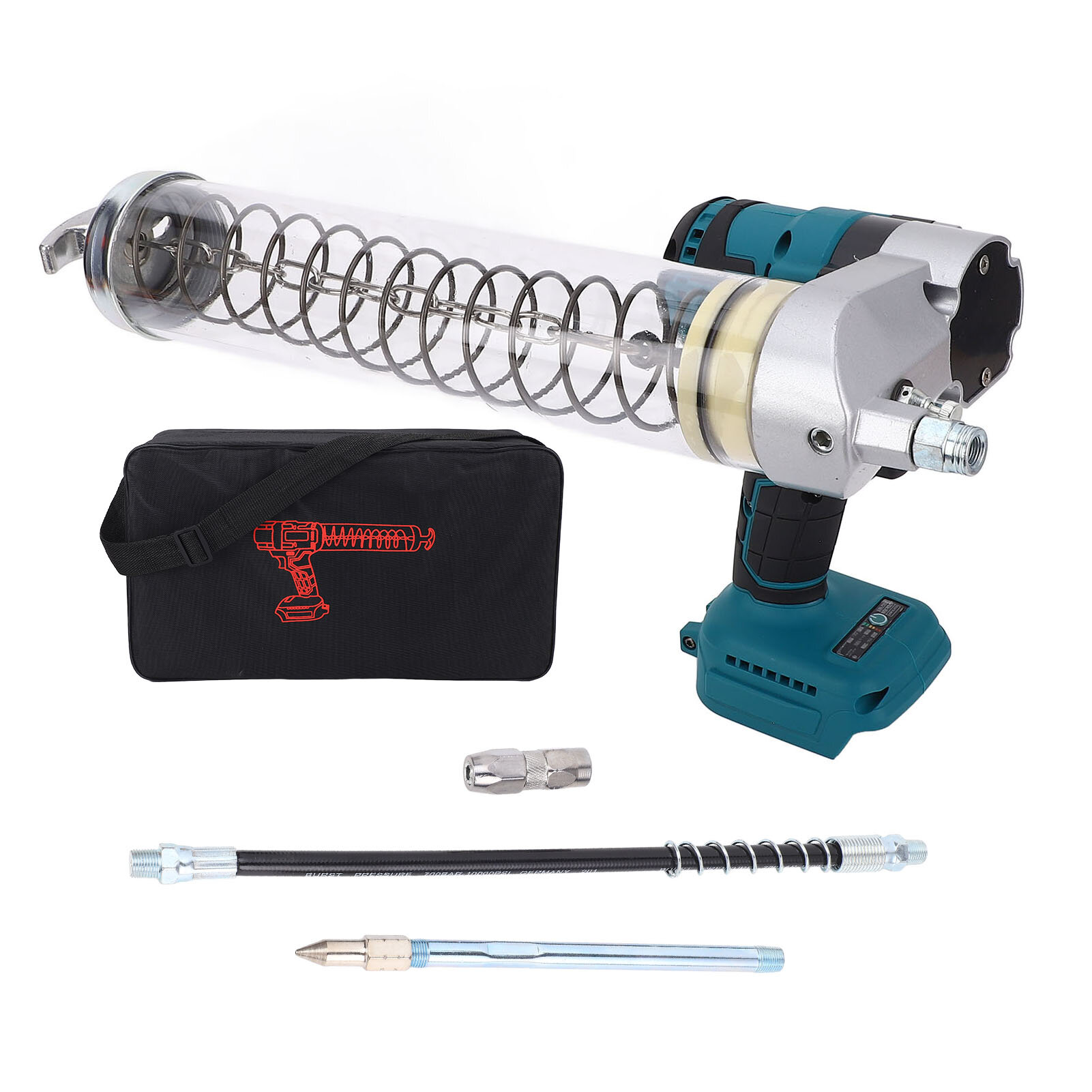 Аккумуляторный шприц для смазки высокого давления 12000 PSI, бесщеточный, литиевый, электрический, для аккумулятора BL1840.