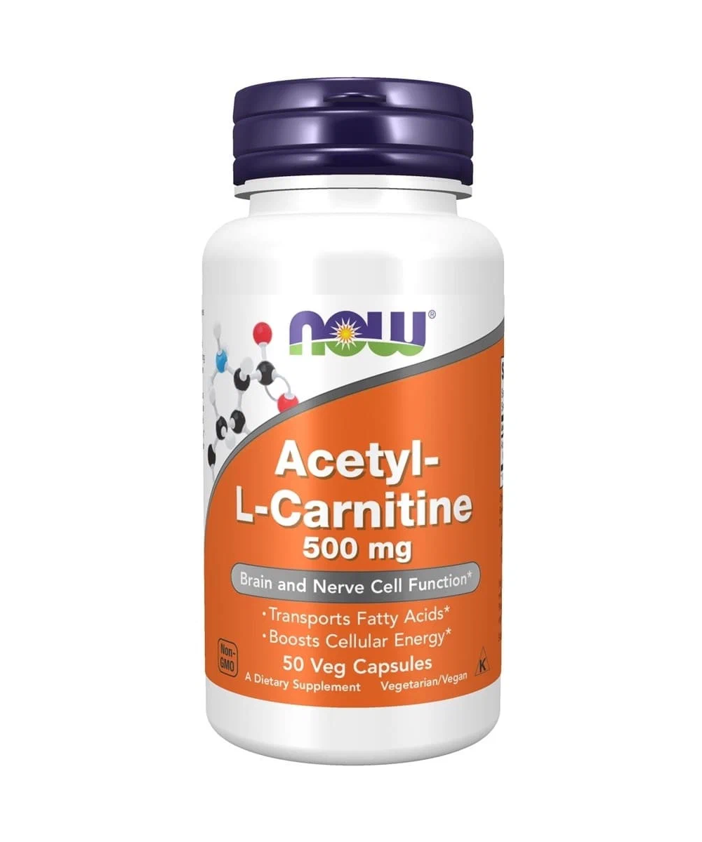NOW Foods Acetyl-L-Carnitine, Ацетил-L-Карнитин 500 мг 50 капсул