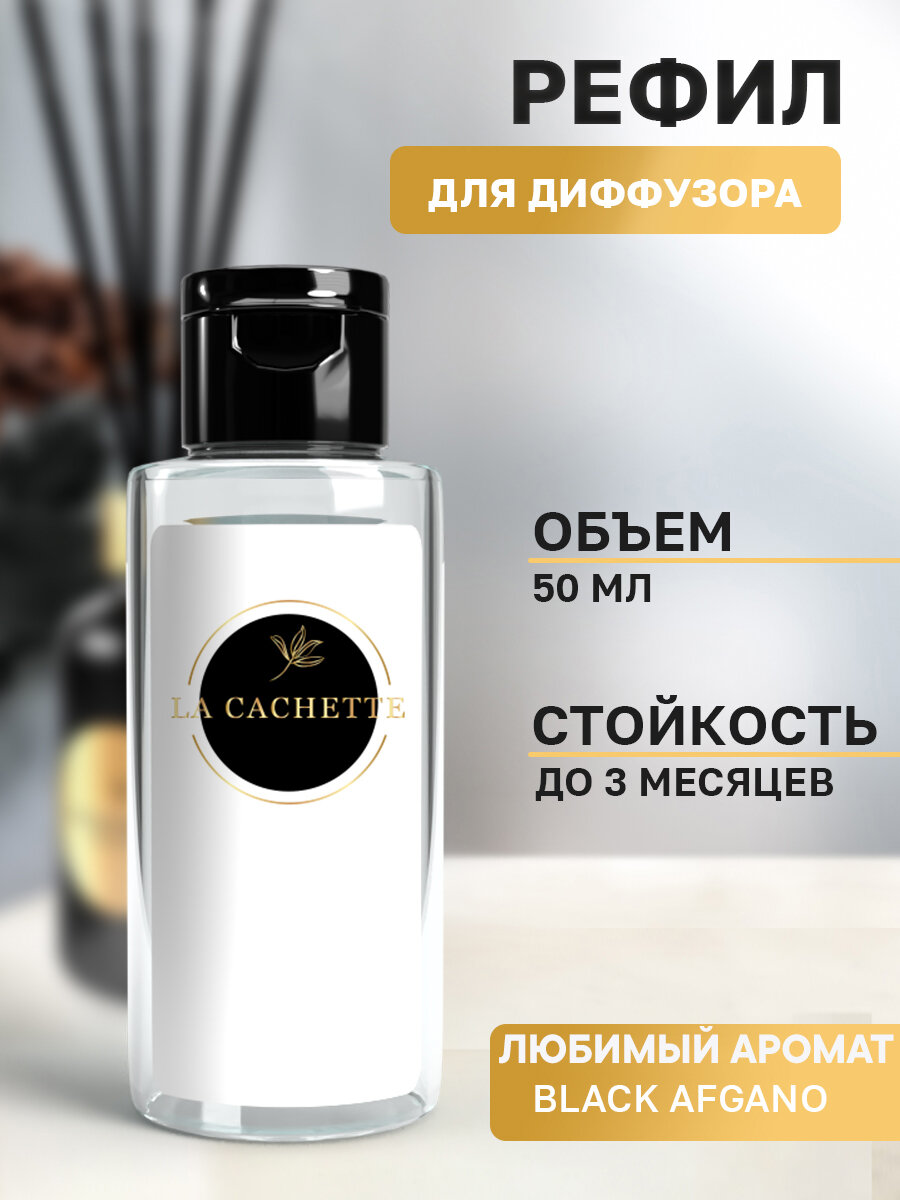 Сменная жидкость для диффузора/рефил U008 Black Afgano, 50мл