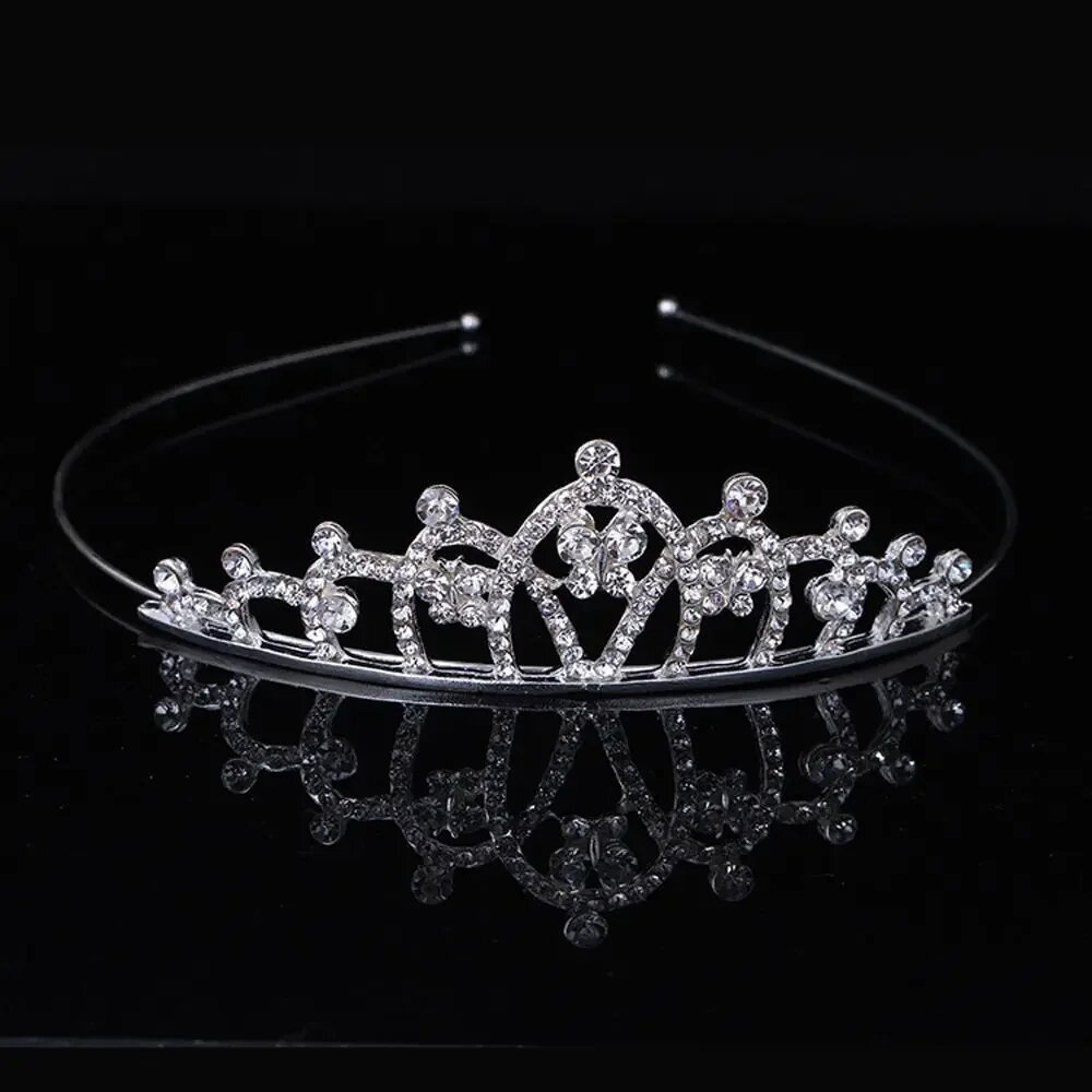 Серебристая повязка на голову с короной, Metal color: 2