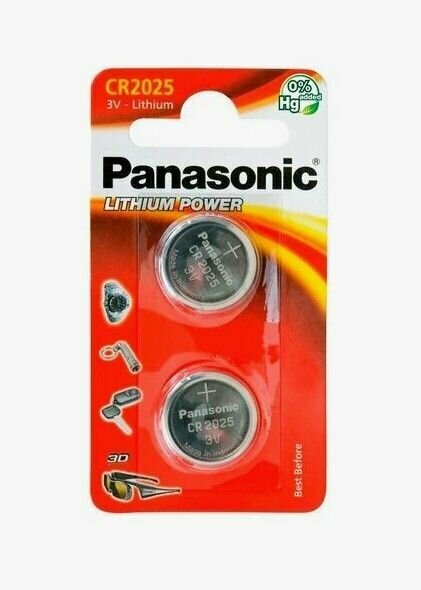 Батарейки Panasonic CR-2025EL/2B дисковые литиевые Lithium Power в блистере 2шт