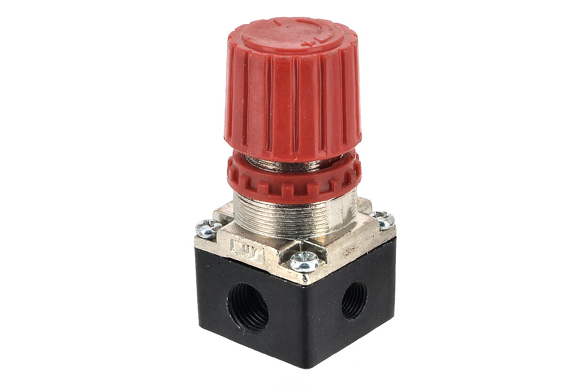 Регулятор давления четырехвыводной 1/4х/1/4х1/8 подходит для компрессора воздушного ЗУБР ЗКП-230-24-2.5, ЗКП-230-50-2.5, ЗКПМ-220-24-1.5, ЗКПМ-220-24-1.5-H5