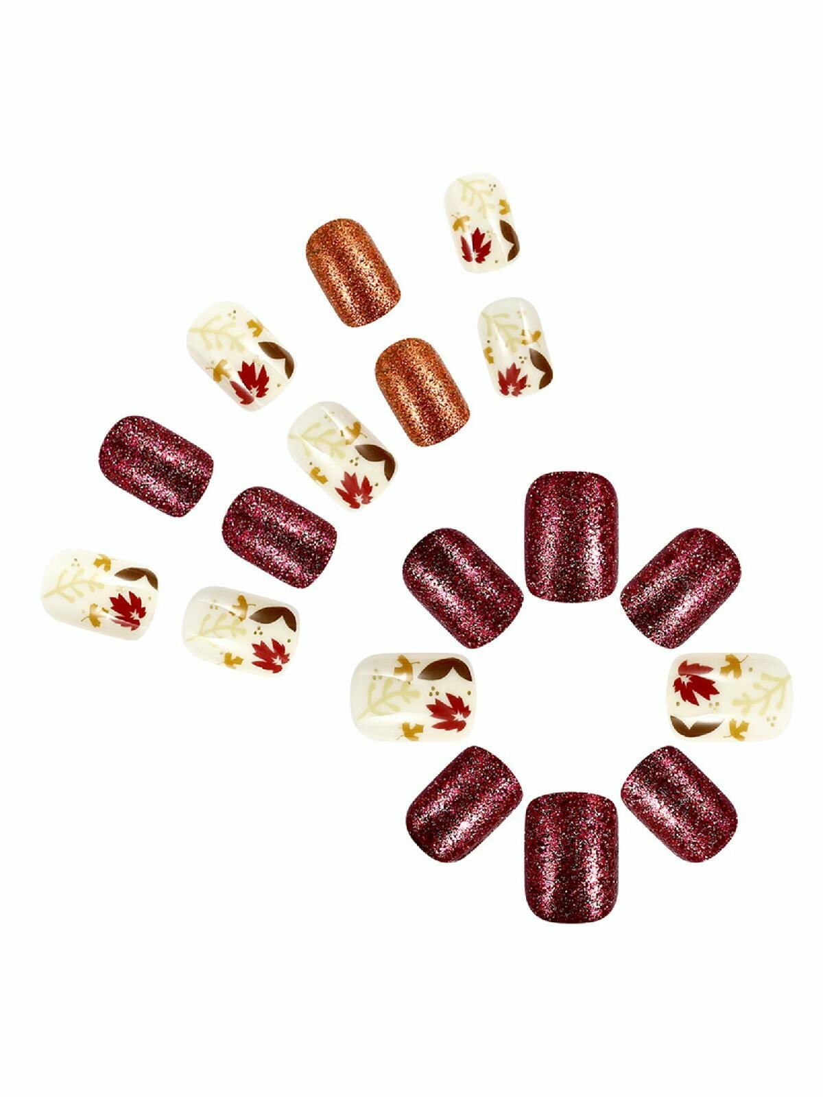 1 коробка накладных ногтей maple leaf, накладные ногти теплого цвета осенью и зимой в Европе и Соединенных Штатах без инструментов