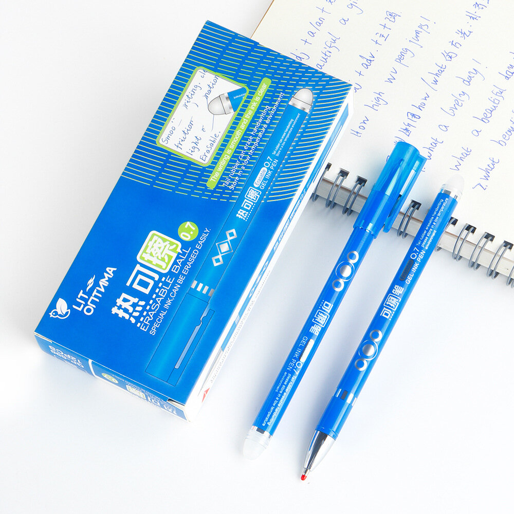 2025 Кросс-бордерная цветная стираемая гелевая ручка, термостираемая ручка, выдвижная черная, красная, синяя ручка, канцелярские принадлежности, оптовая ручка для подписи