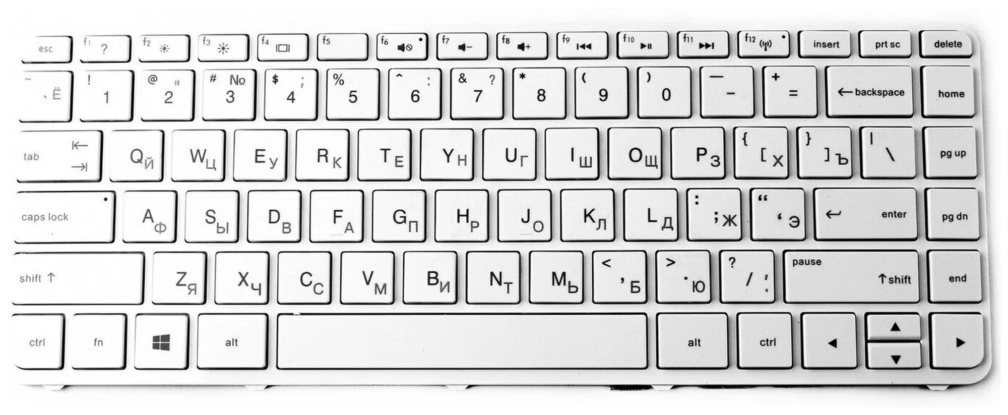 Клавиатура для HP 14-E 14-N Белая с рамкой p/n: 9Z. N9GPQ. B01, 741063-001, 9Z. N9GPQ. B0F