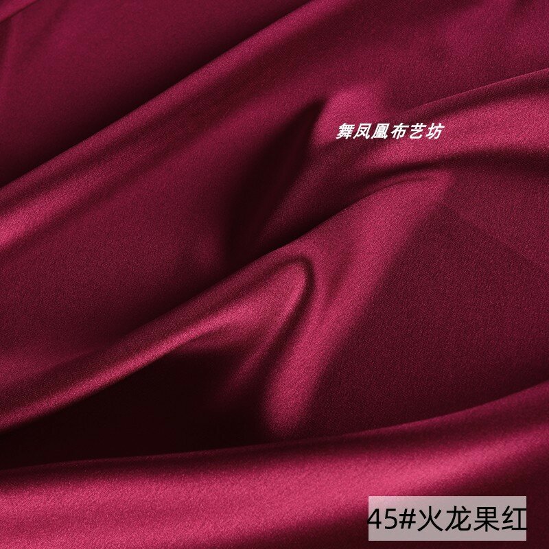 Однотонная высококачественная имитация ацетатного атласа, имитация шелкового пальто, драпированная блестящая ткань для платьев и блузок