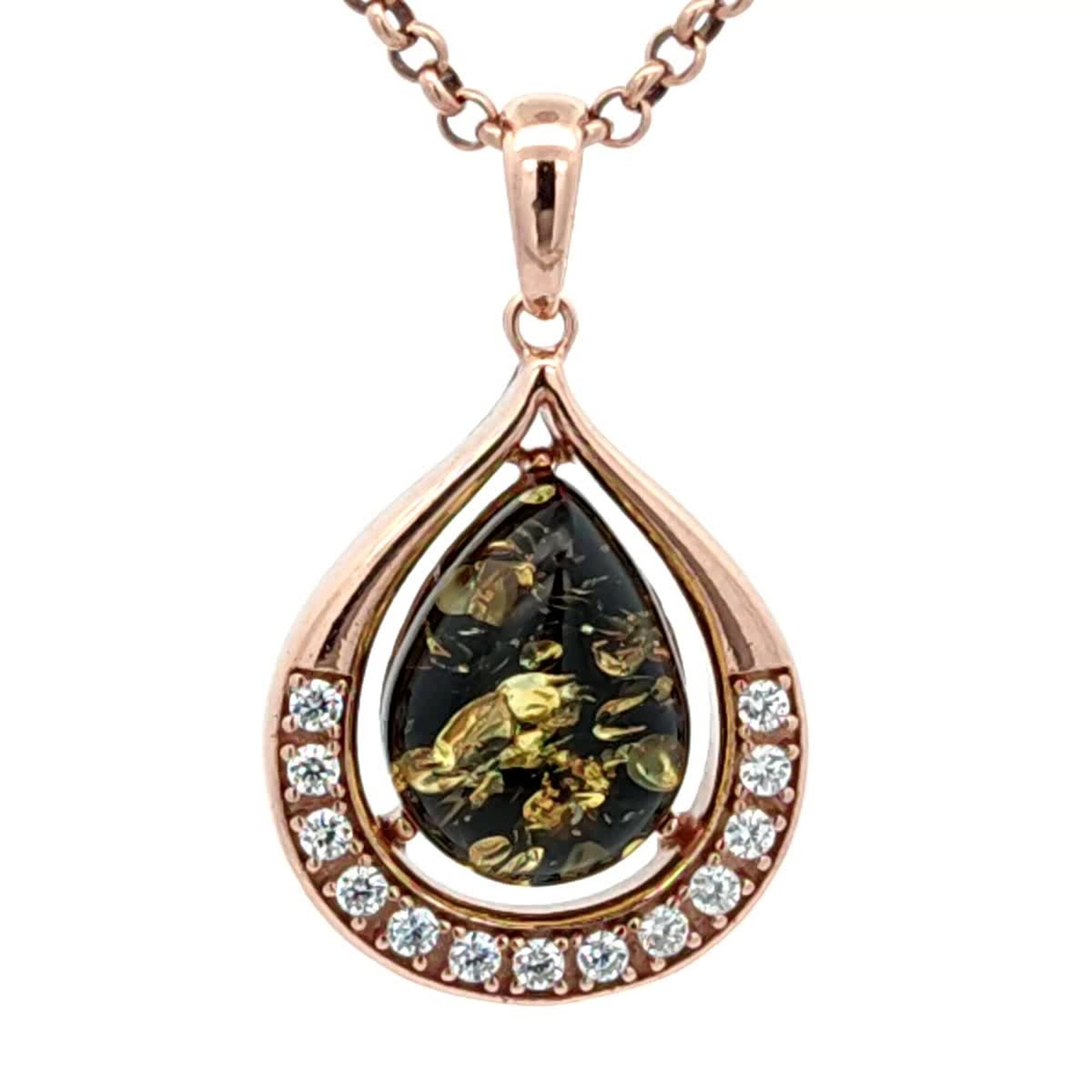 Подвеска, серебро, 925 проба, золочение, фианит, янтарь