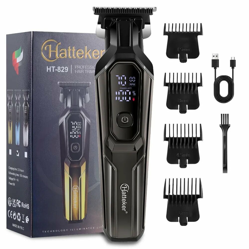 HATTEKER Машинка для стрижки HT-829, черный
