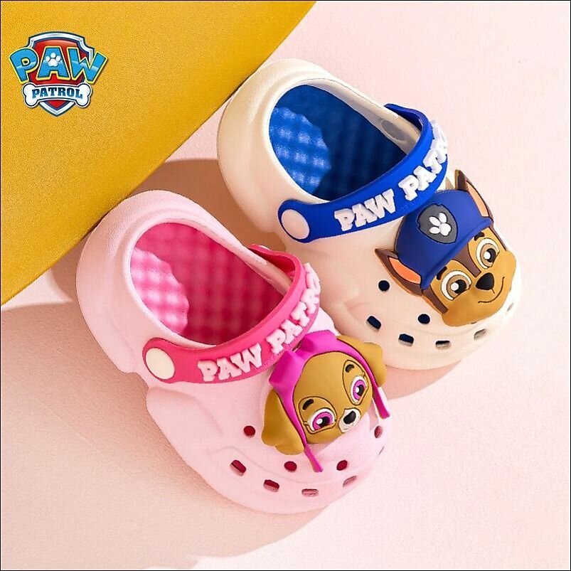 Сабо-кроксы детские Paw Patrol, EVA, летние, с ремешком, желтые/синие, размер 26 — фото 1