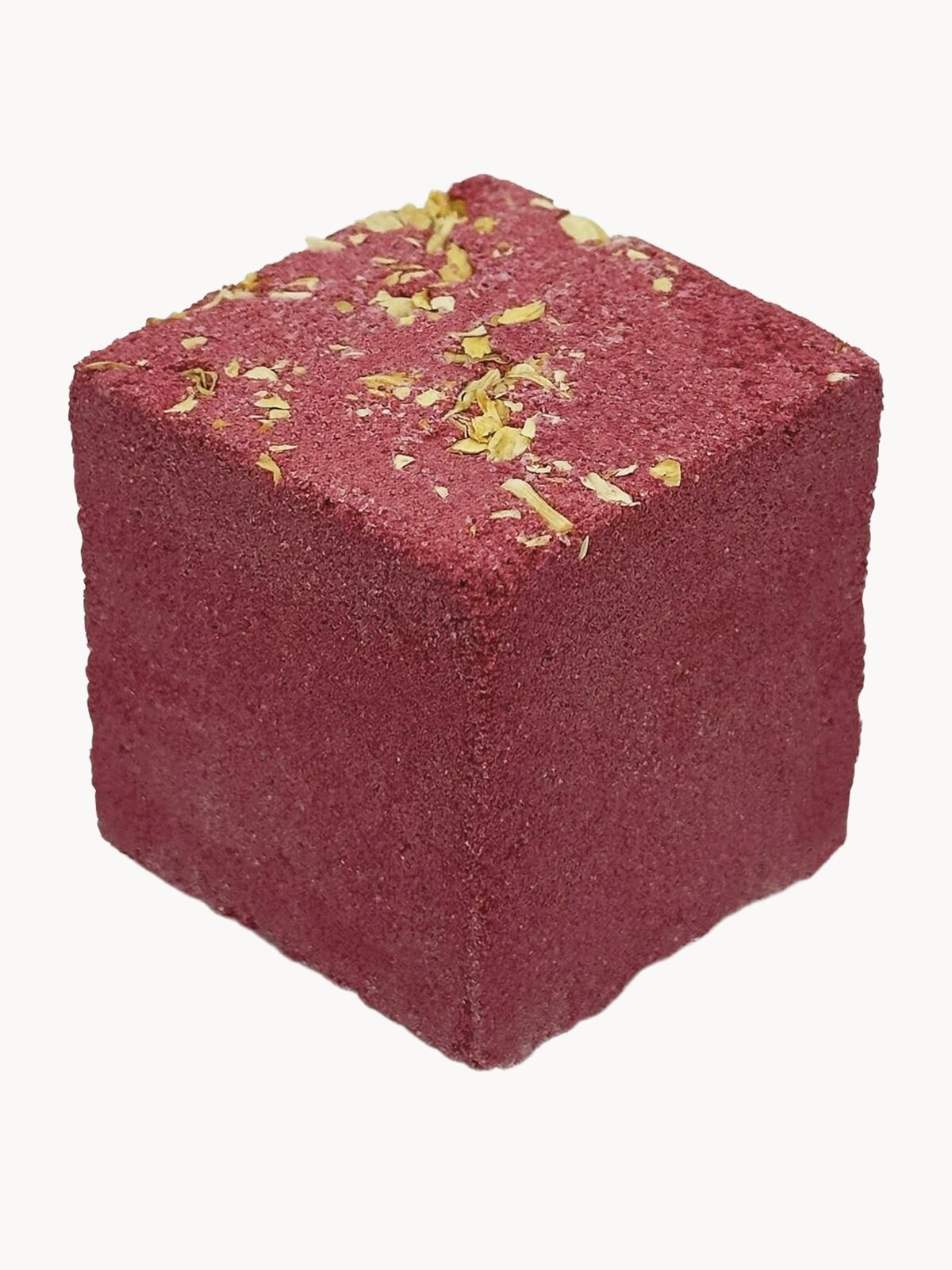 Бомбочка для ванны Solace с ароматом Вишня ручной работы с морской солью, шиммером и сухоцветами (красный)