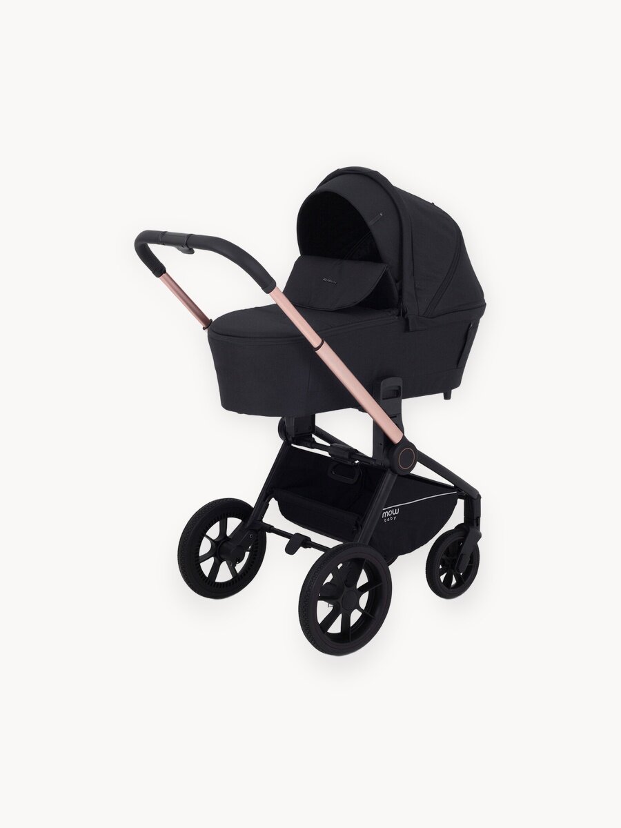 Коляска для новорожденных 3 в 1 MOWBaby ZOOM Next Gold Black