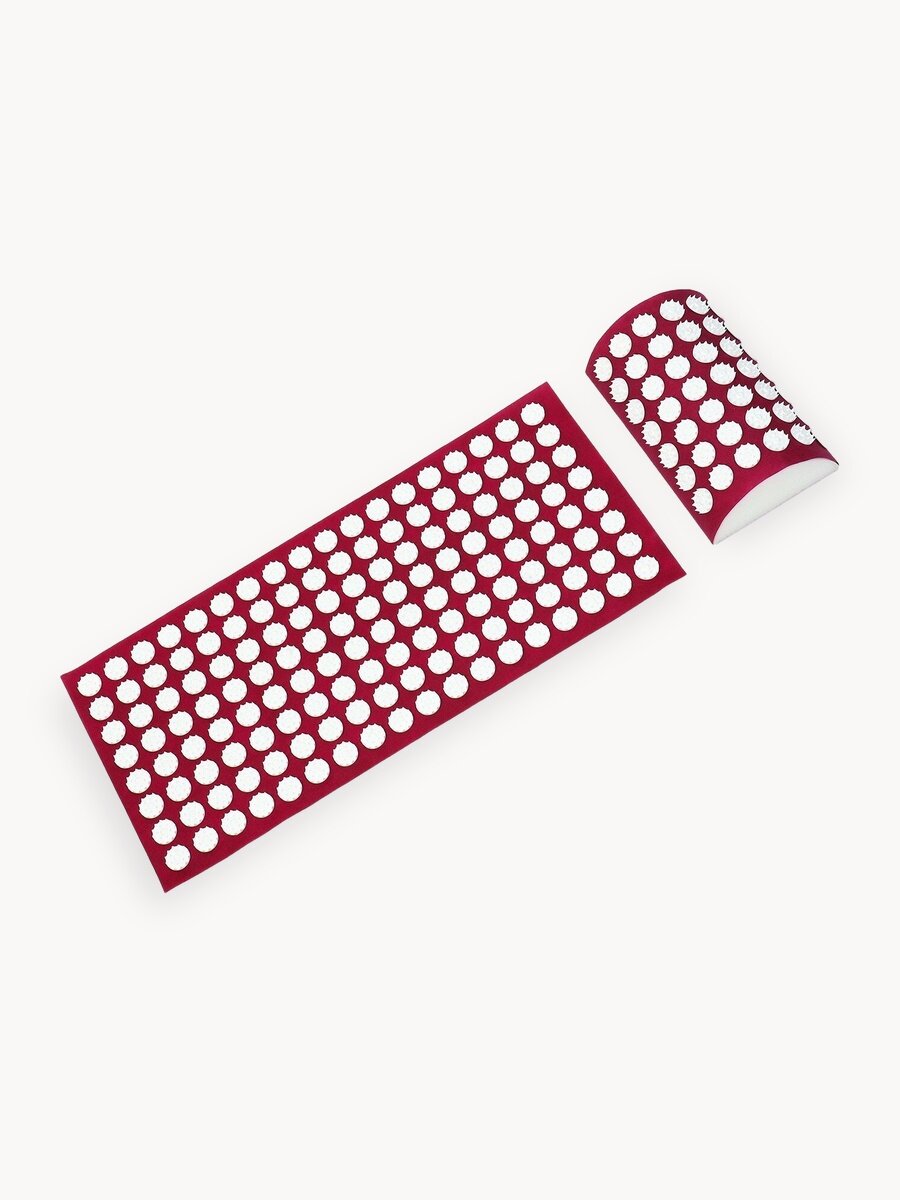 Аппликатор Кузнецова комплект, 144 колючки, спантекс, красный, 260 × 560 мм + валик 140×230