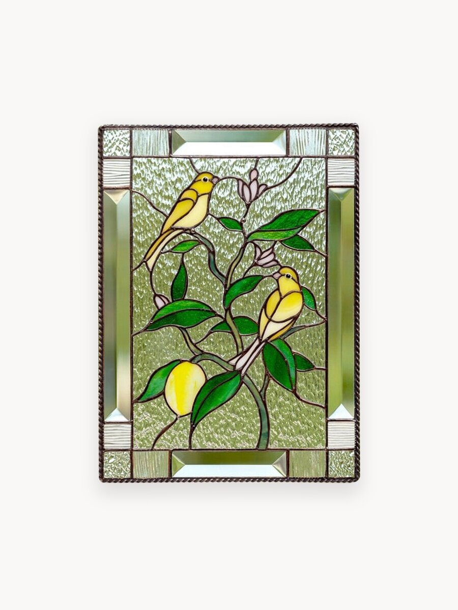 Витража кардинала стеклянное окно, висящее для украшения стен